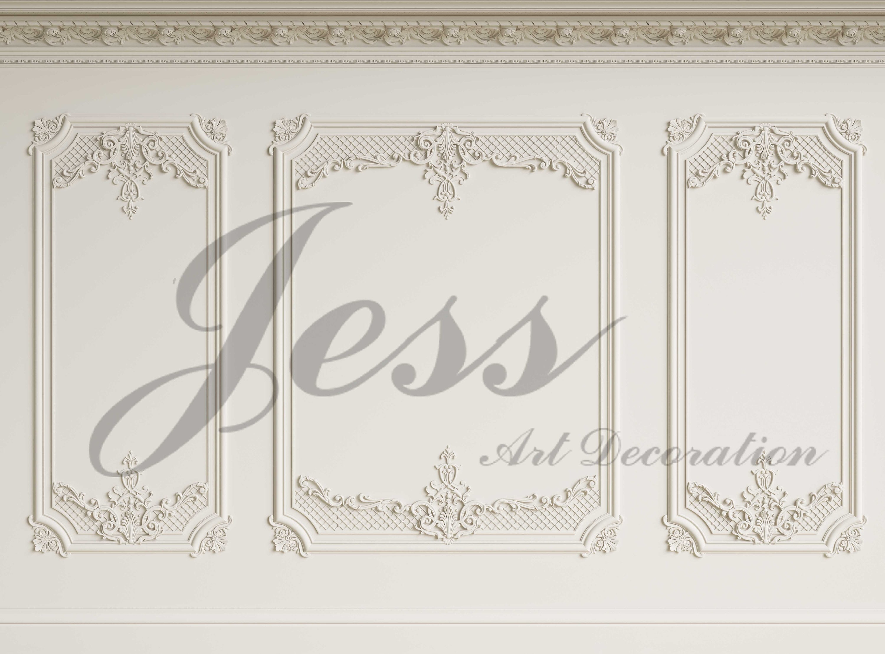 3D Cornice Wall Mural Wallpaper, Classic White Wall Decor, Peel and ...