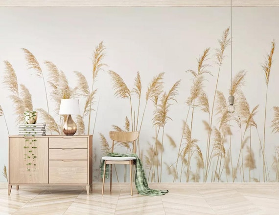 3D Reed Wallpaper Fall Colors Wall Mural Harvest Season Wall - Etsy