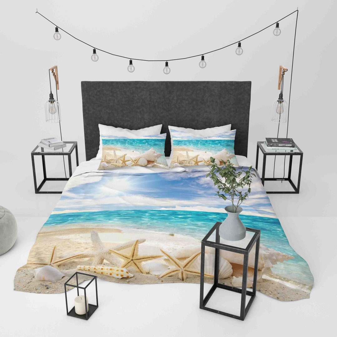 3D Ocean Beach Starfish Bedding Set, Personalized Quilt Duvet Cover - Etsy