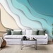 Blue Waves Wallpaper, Sand Wall Mural, Peel and Stick Wallpaper - Etsy
