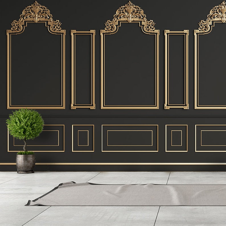 3D Molding Wallpaper Interior Wall With Cornice Wall Mural - Etsy