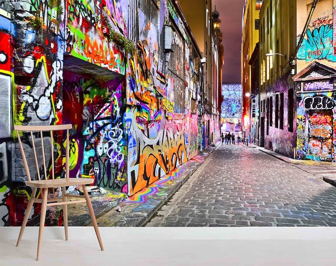 3D Graffiti Wallpaper, Letters Wall Mural, Street Art Wall Decor ...