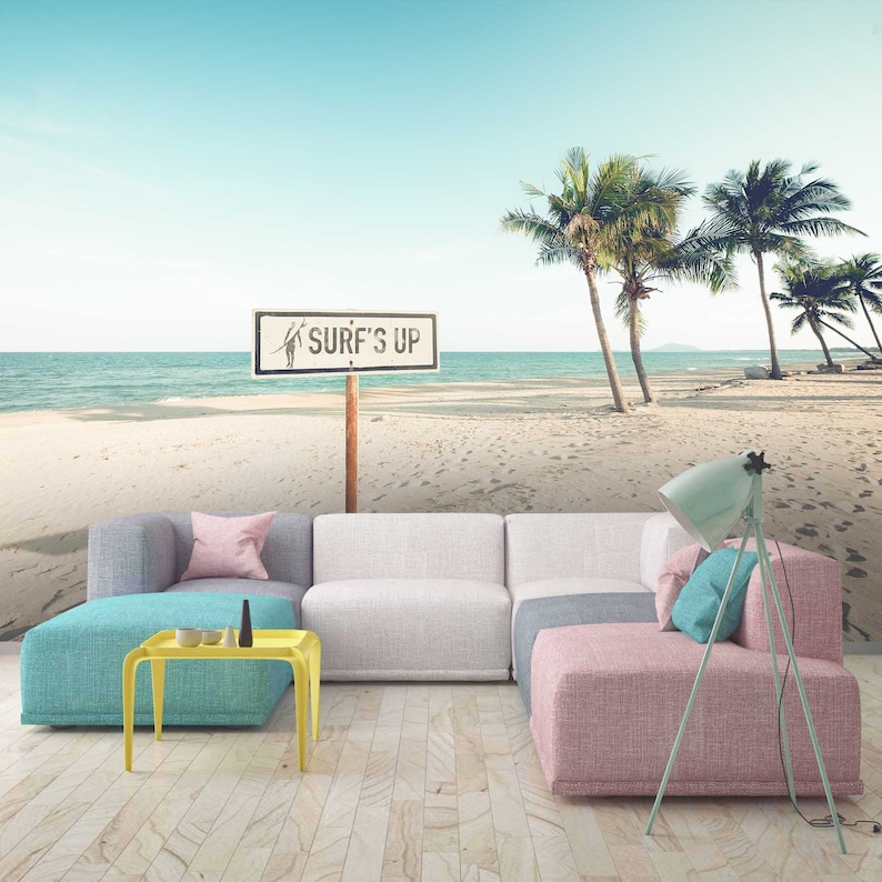 3D Beach Wallpaper Mural, Peel and Stick Sea Wall Decor - Etsy