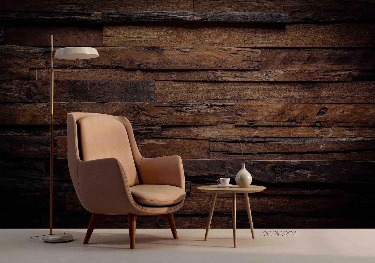 Wooden Grain Wall Mural – 3D Brawn Texture Background Wallpaper, Peel ...