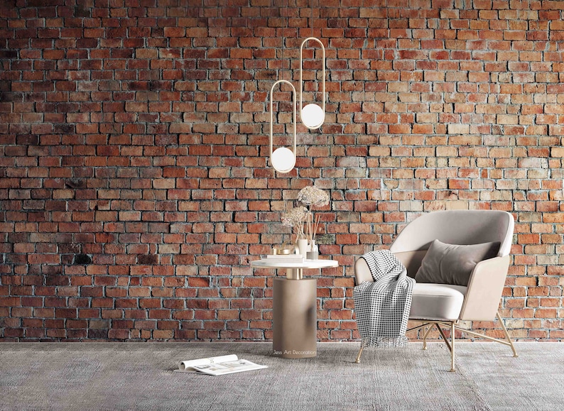 3D Red Brick Wallpaper, Shabby Chic Wall Decor, Peel and Stick Mural - Etsy
