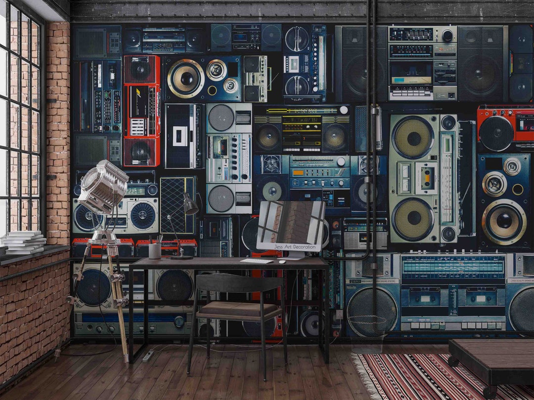 Vintage Radio Wallpaper Mural, Peel and Stick Removable Wallpaper - Etsy