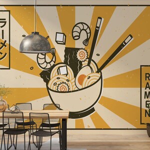 Japanese Ramen Restaurant 3D Peel and Stick, Removable Wallpaper, Wall ...