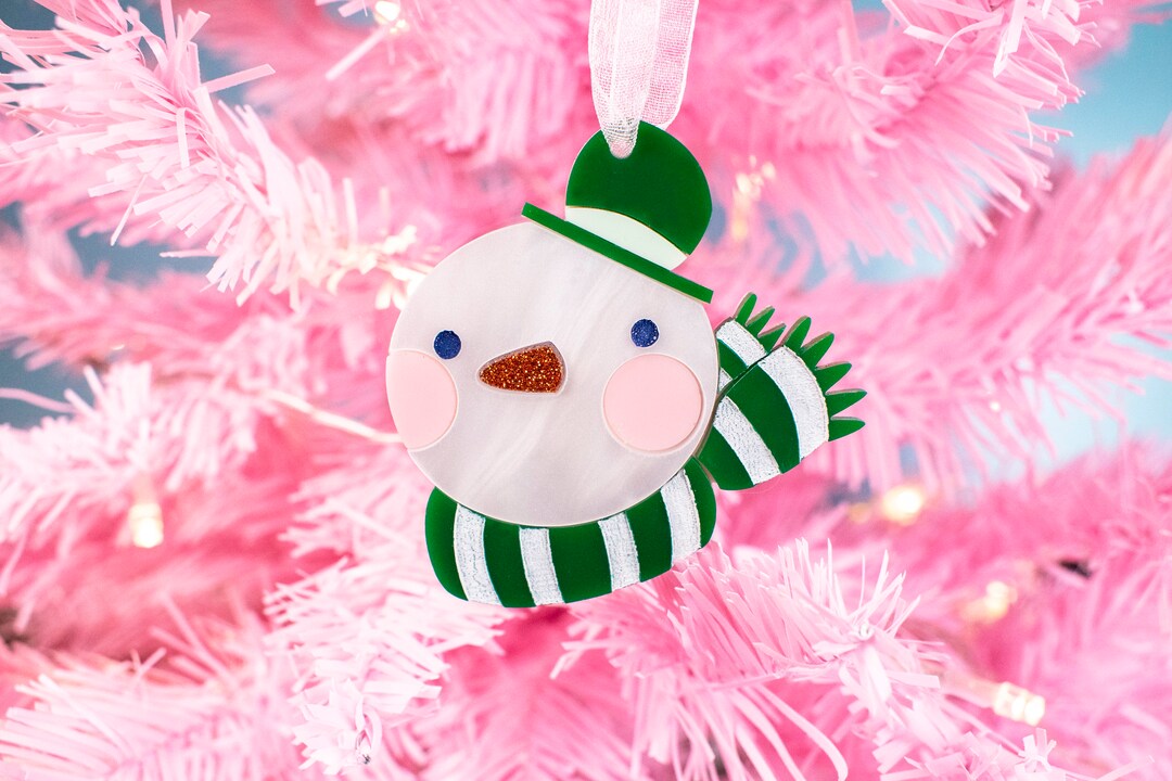 Acrylic Christmas Snowman Ornaments - Handmade Winter Ornament- Unique ...