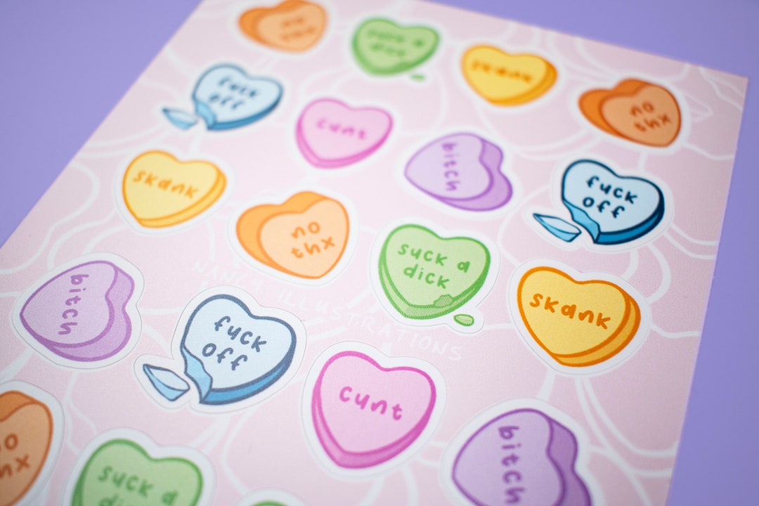 Alternative Conversation Heart Planner Stickers - Cute Pastel ...