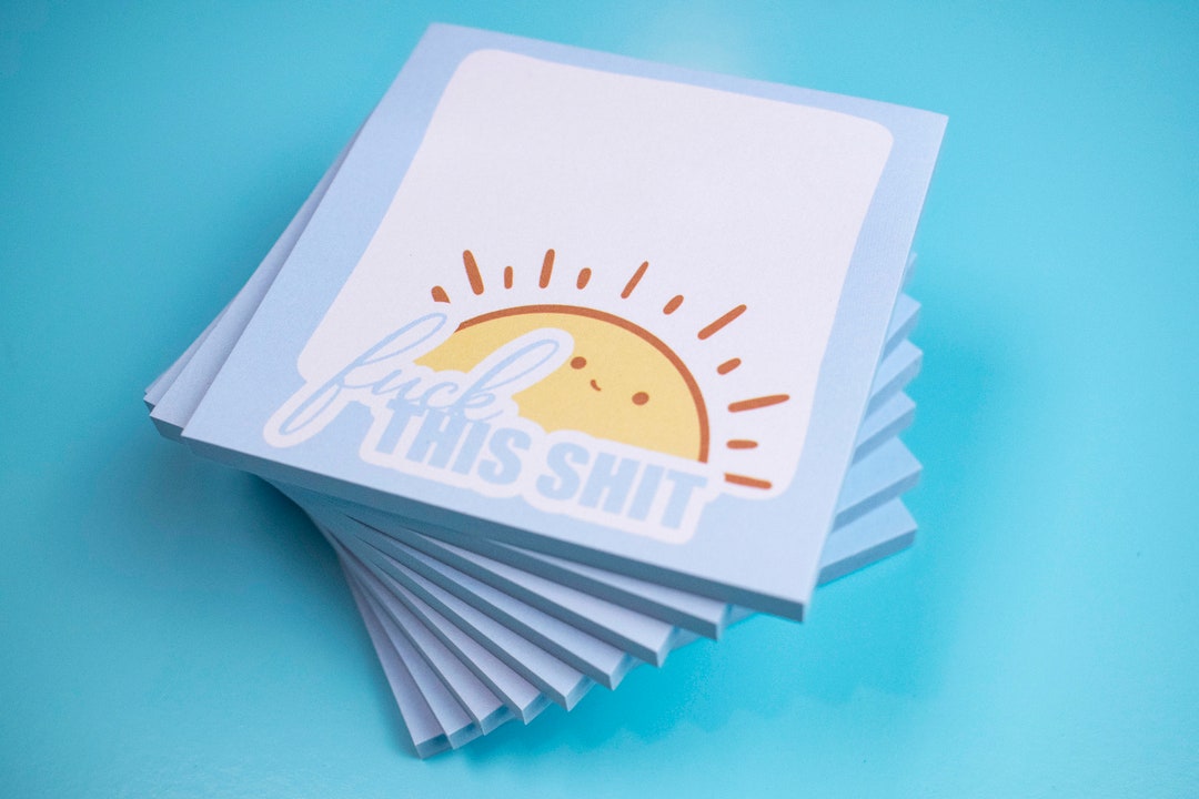 Kawaii Fuck This Shit Sunny Sticky Notes, Curse Words Desk Memopad ...