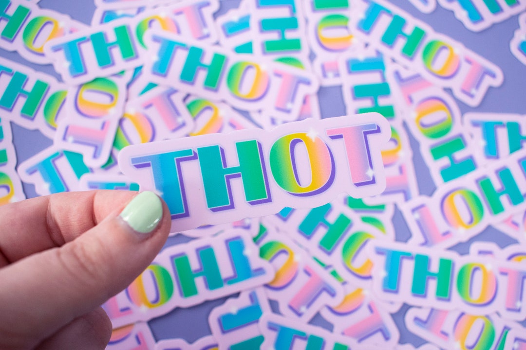Rainbow Pastel THOT Vinyl Stickers - Cute Naughty HOE Positivity ...