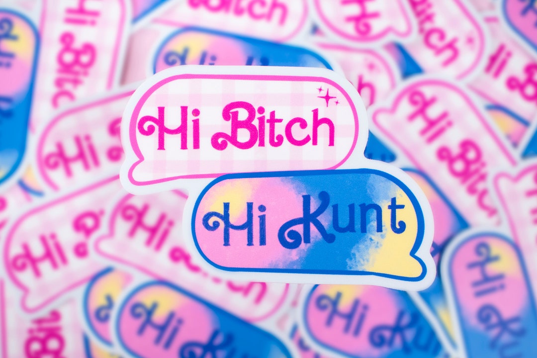 HI B Curse Text Bubble Vinyl Stickers Cute Pastel Sticker Parody ...