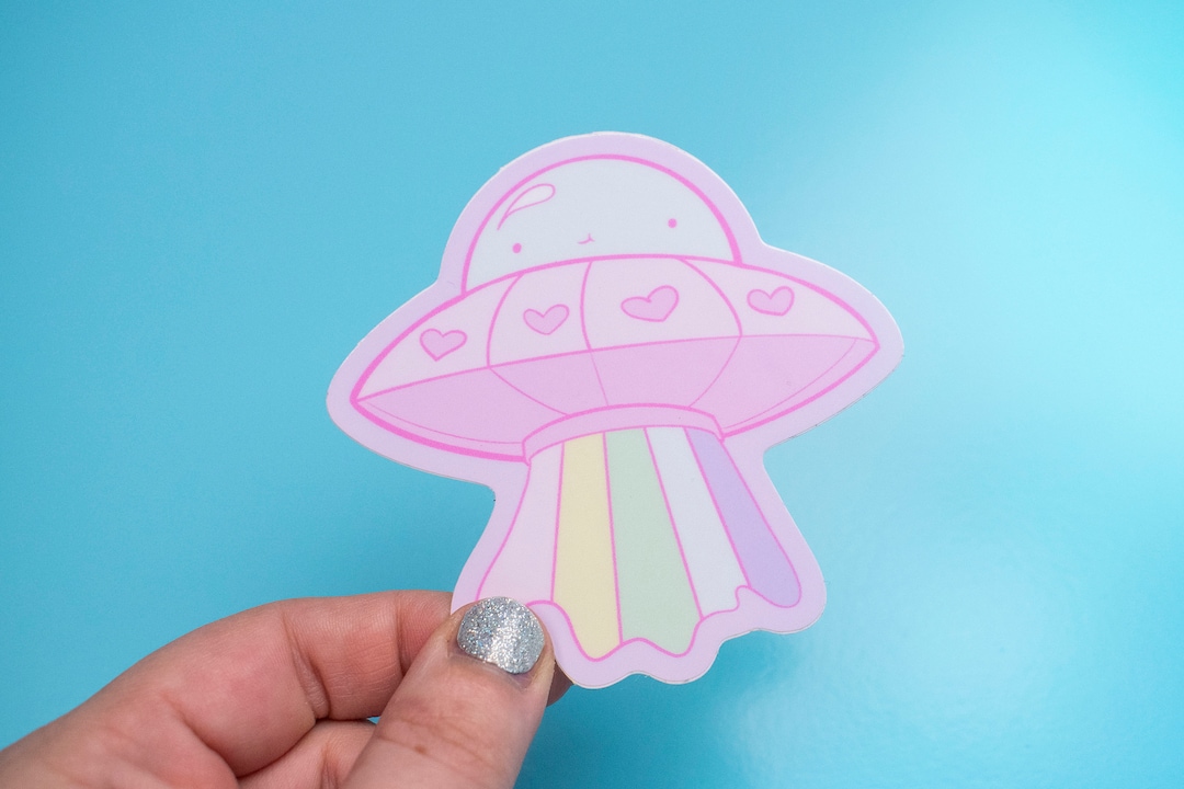 Pastel UFO Space Craft Sticker - Alien Planner Stickers - Kawaii Outer ...