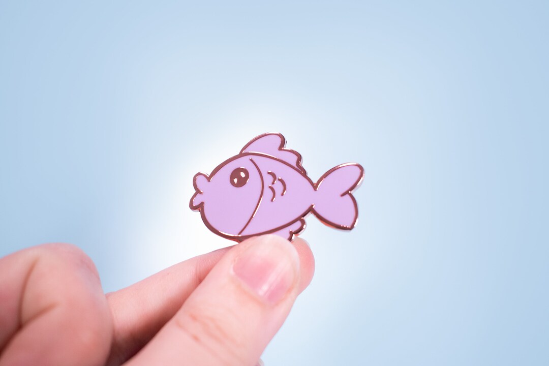 Pastel Fish Enamel Pin, Hard Enamel Cute Fish Pins, Fishing Badge - Etsy