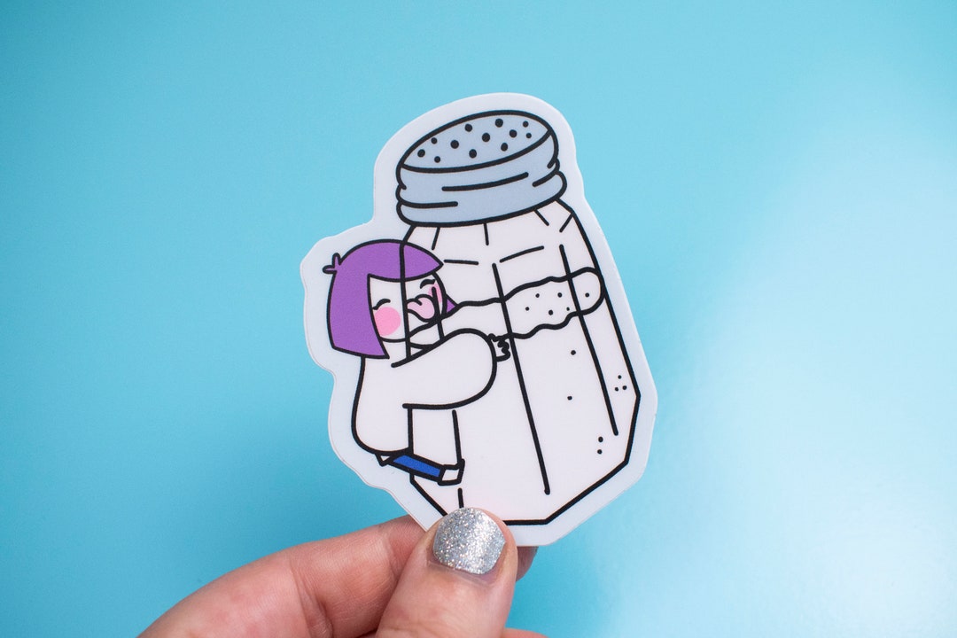 Salty Cute Kawaii Salt Lover Sticker Kawaii Salty Vinyl Mate Sticker ...
