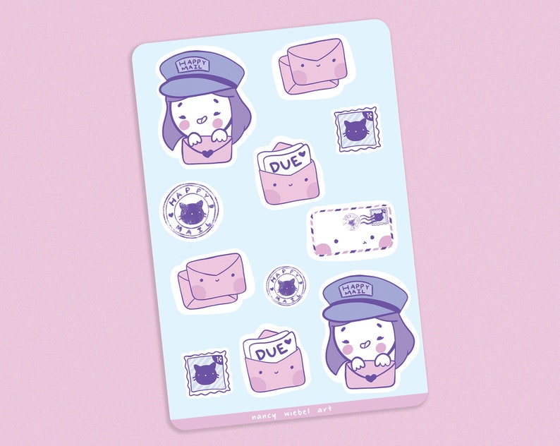Happy Mail Stickers, Cute Mail Planner Stickers, Kawaii Mail Planner ...