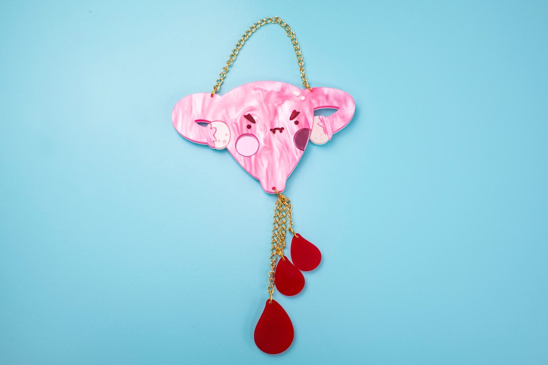 Acrylic Uterus Wall Hanging - Fun Unique Handmade Kawaii Wall Art ...