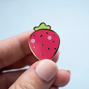 Strawberry Enamel Pin - Cute Strawberry Accessories Fashion - Enamel ...