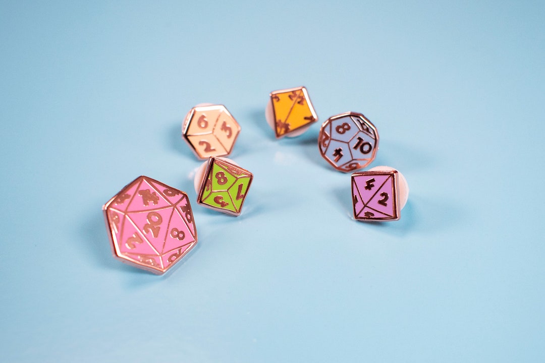 Pastel D&D Enamel Pin Dice Set, Hard Enamel Dungeons and Dragons Pin ...