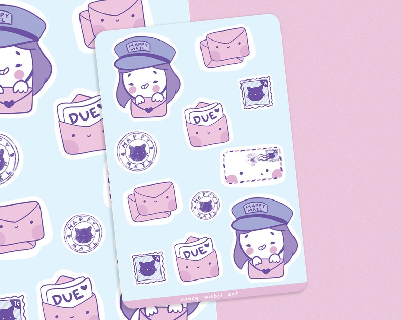 Happy Mail Stickers, Cute Mail Planner Stickers, Kawaii Mail Planner ...
