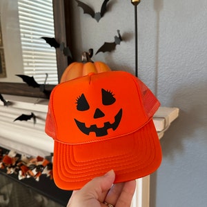 Jack O Lantern Trucker Hat: Halloween Pumpkin Design - Etsy