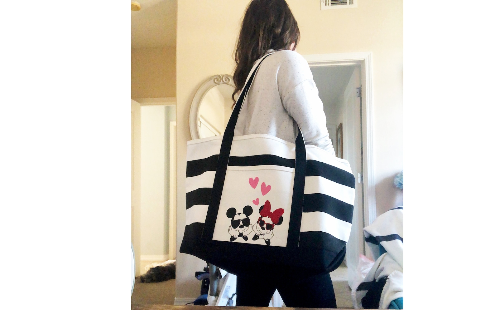 Striped Disney Beach Bag / Disney Bag / Disney Autograph Bag ...