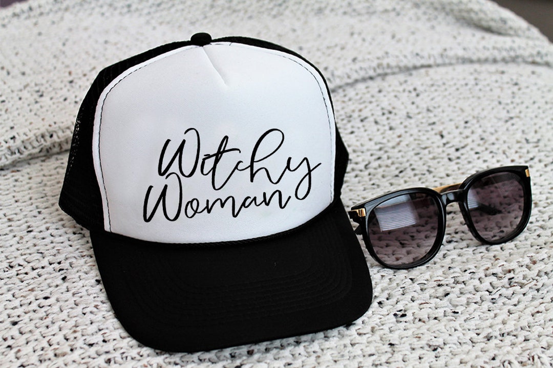 Witchy Woman Trucker Hat Black Snapback Womens Baseball Cap Halloween ...