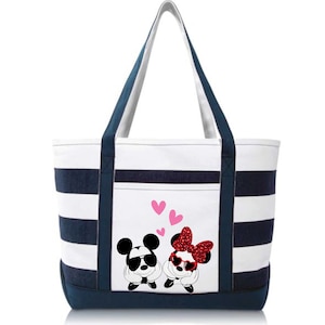 Striped Disney Beach Bag / Disney Bag / Disney Autograph Bag ...