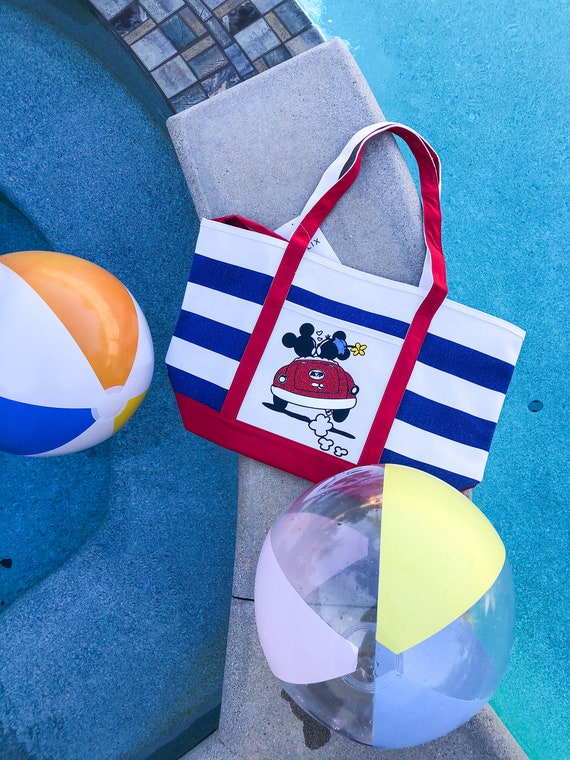 Mickey/minnie Beach Bag / Nautical Disney Bag / Disney - Etsy