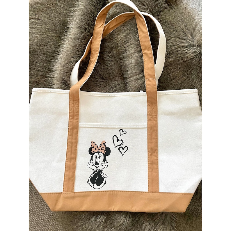 Disney Character Beach Tote: Mickey or Minnie Mouse, Large Canvas Bag ...