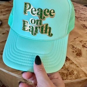 Peace on Earth Trucker Hat: Holiday Party Festive Hat - Etsy