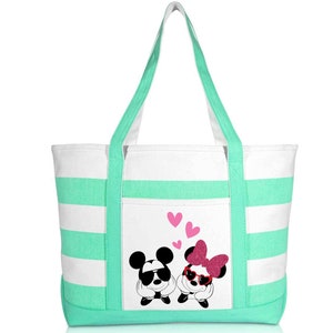Striped Disney Beach Bag / Disney Bag / Disney Autograph Bag ...