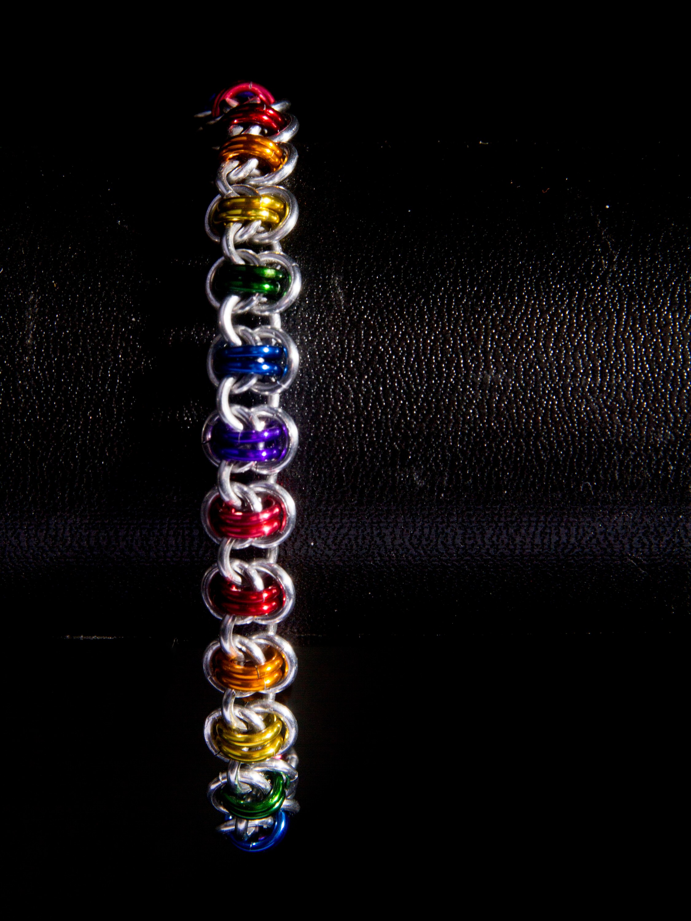 Rainbow Chainmail Bracelet / Pride LGBT Bracelet / Rainbow Chainmail ...
