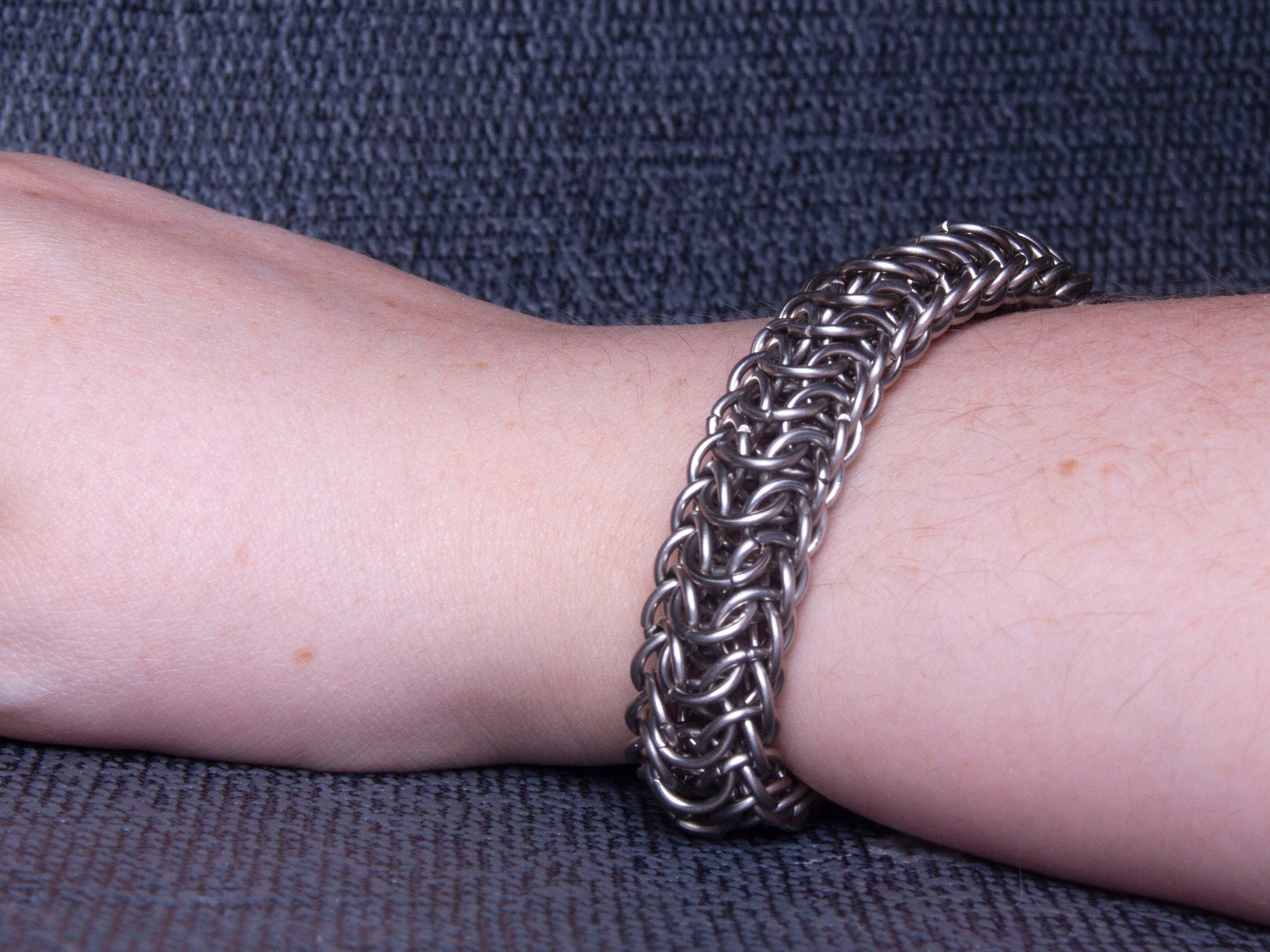 Steel Chainmail Bracelet / Male Solid Metal Bracelet / Viking ...
