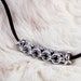 Silver Chainmail Bead on Black Thong Necklace / Gothic Chainmail ...