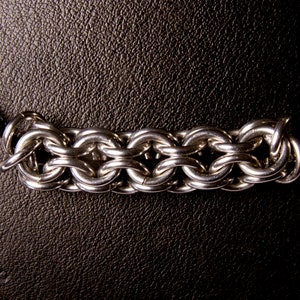 Silver Chainmail Bead on Black Thong Necklace / Gothic Chainmail ...