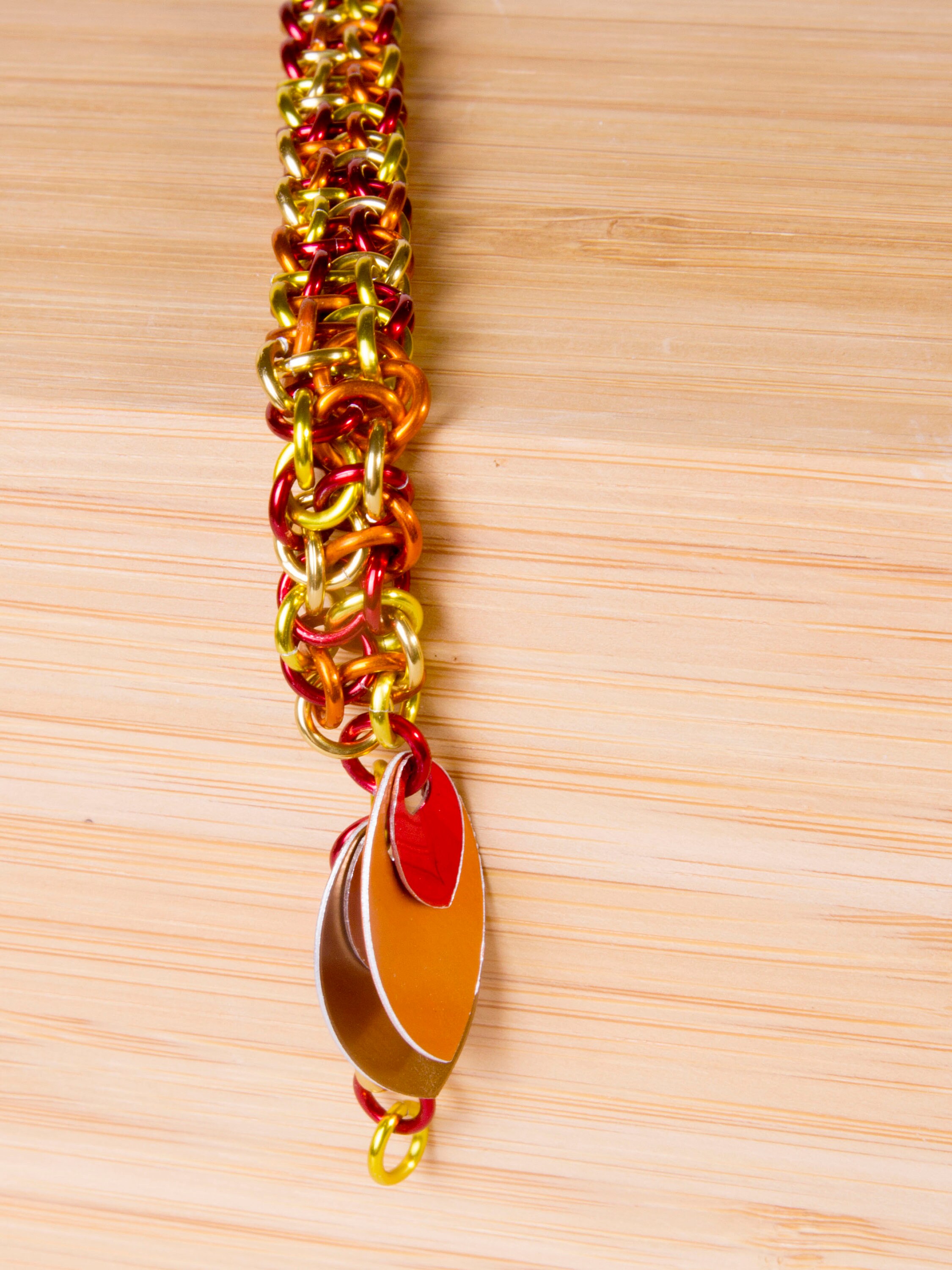 Fire Chainmail Bracelet / LARP Jewellery / Flame Bracelet / Chainmaille ...