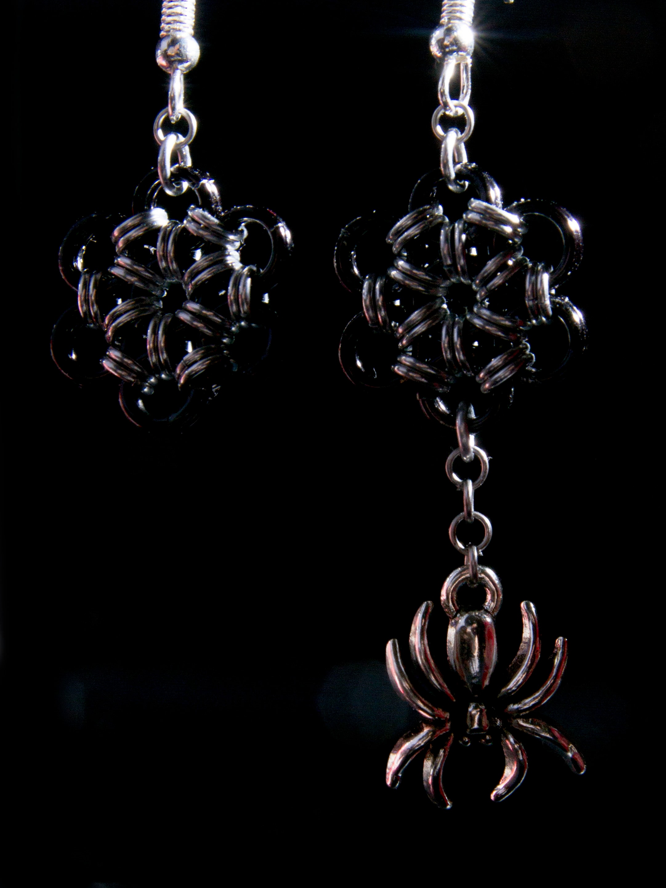 Spider Earrings / Spiderweb Jewellery / Chainmaille Jewelry / - Etsy UK
