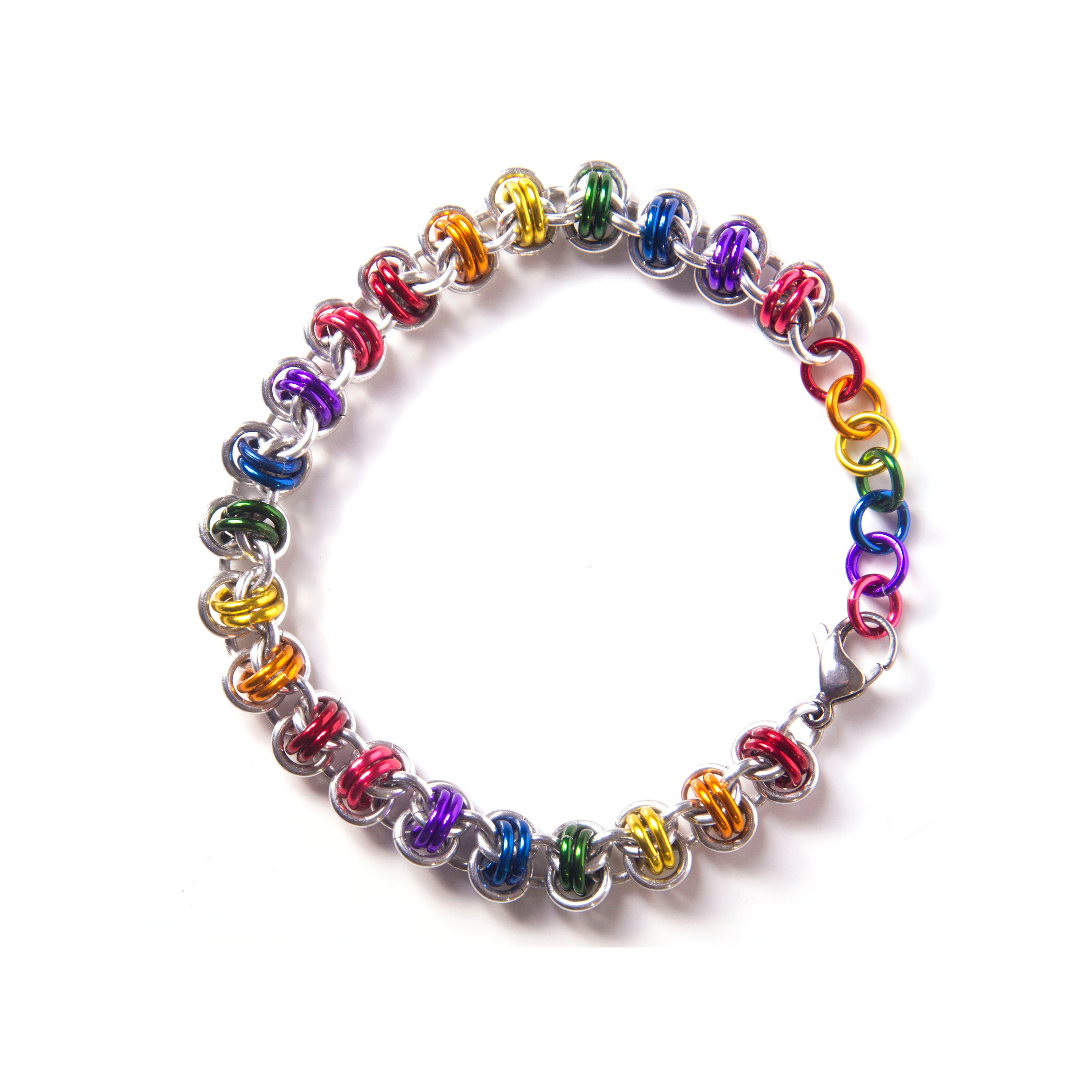 Rainbow Chainmail Bracelet / Pride LGBT Bracelet / Rainbow Chainmail ...