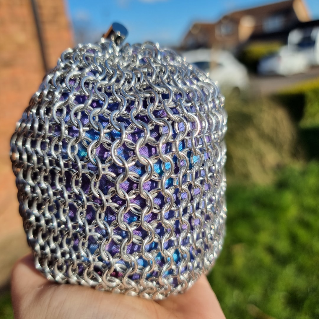 Chainmail Dice Bag Cotton Lined / CUSTOM AVAILABLE / Chainmaille Pouch ...