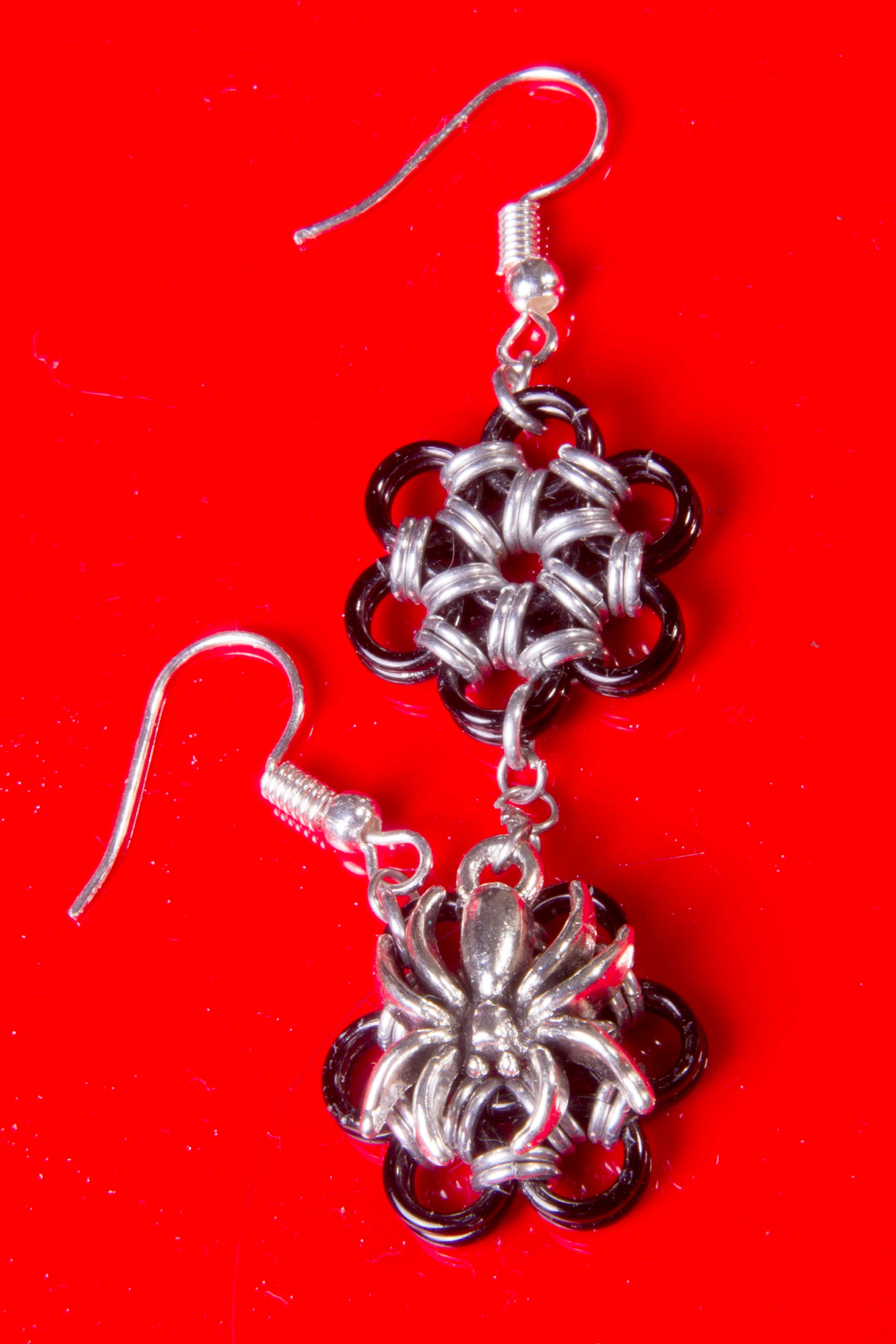 Spider Earrings / Spiderweb Jewellery / Chainmaille Jewelry / - Etsy UK