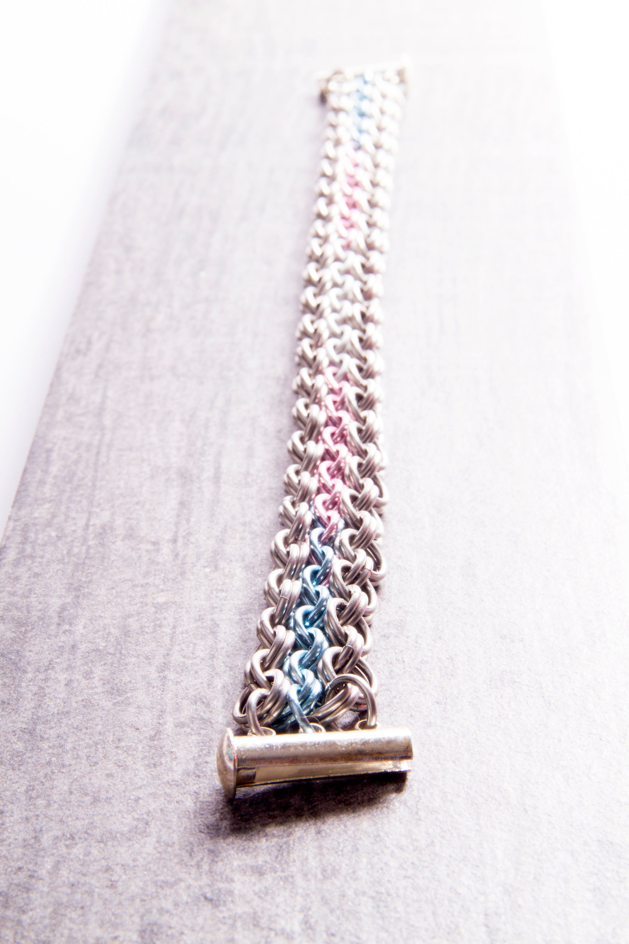 Trans Pride Chainmail Pulsera / Transgénero Chainmail / | Etsy