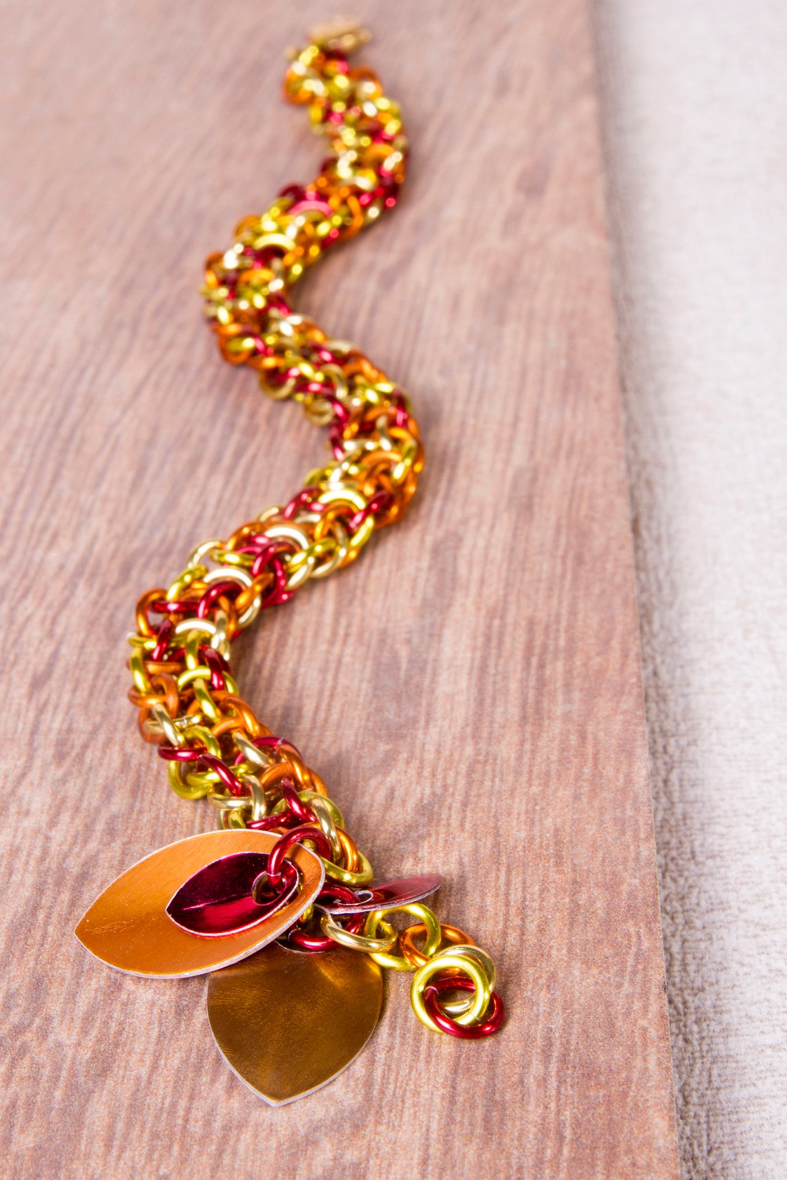 Fire Chainmail Bracelet / LARP Jewellery / Flame Bracelet / - Etsy