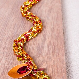 Fire Chainmail Bracelet / LARP Jewellery / Flame Bracelet / Chainmaille ...