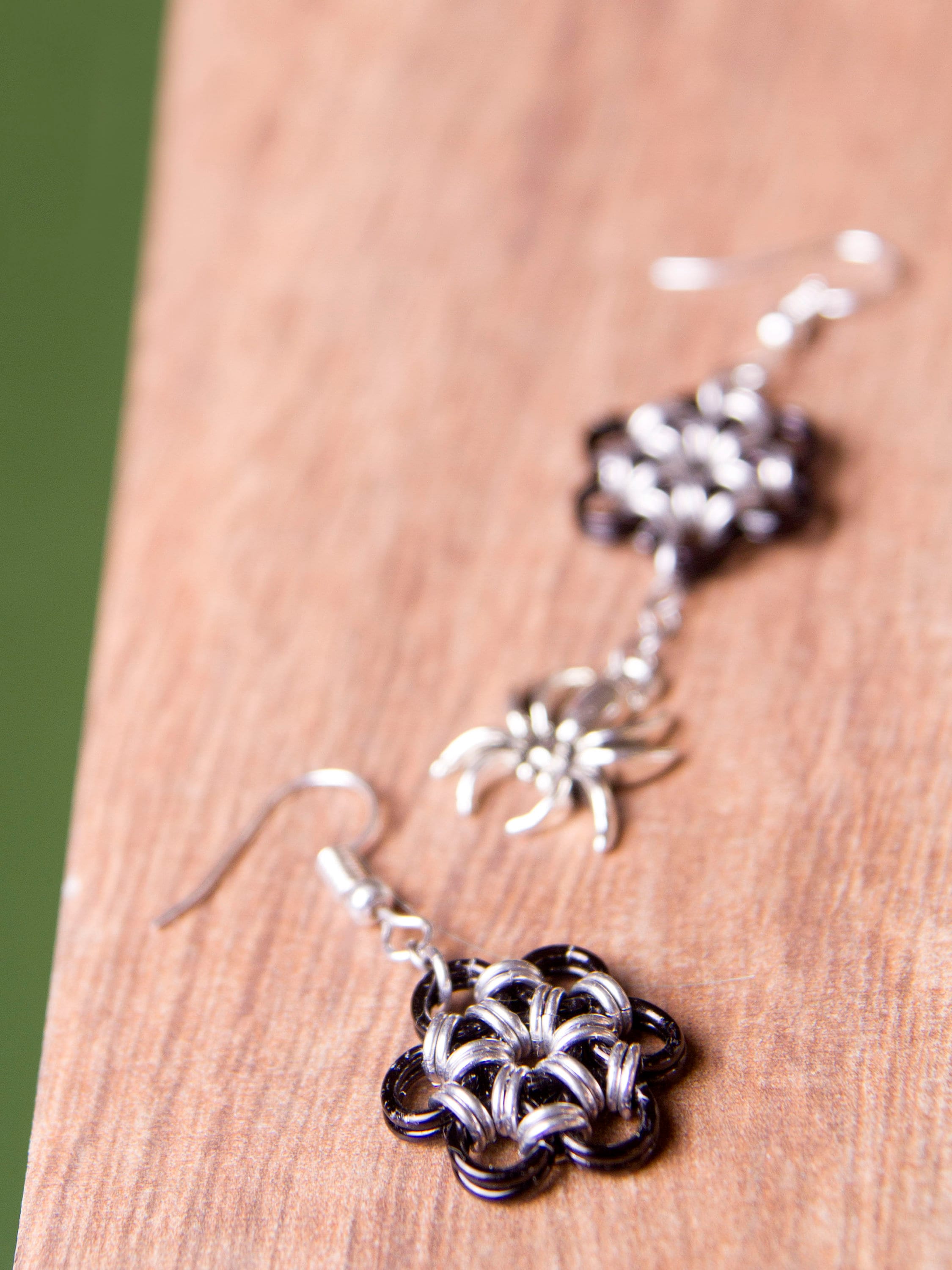 Spider Earrings / Spiderweb Jewellery / Chainmaille Jewelry / - Etsy UK