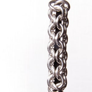 Silver Chainmail Bead on Black Thong Necklace / Gothic Chainmail ...