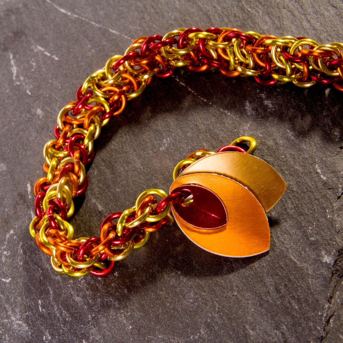 Fire Chainmail Bracelet / LARP Jewellery / Flame Bracelet / | Etsy