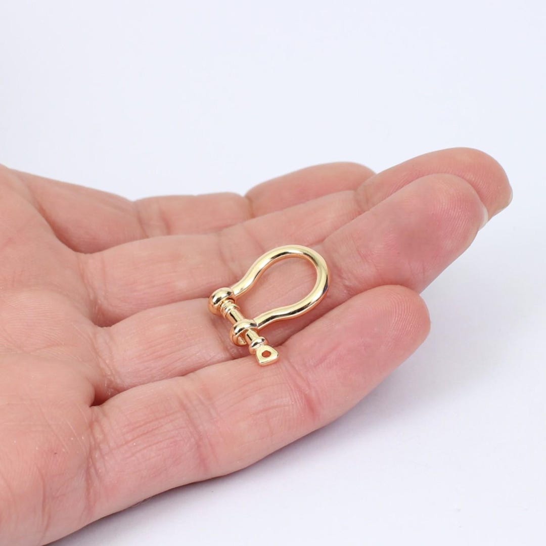 1/2/4 X Shackle Clasps, 18K Gold Plated Brass Screw in Clasps, 20mm X ...