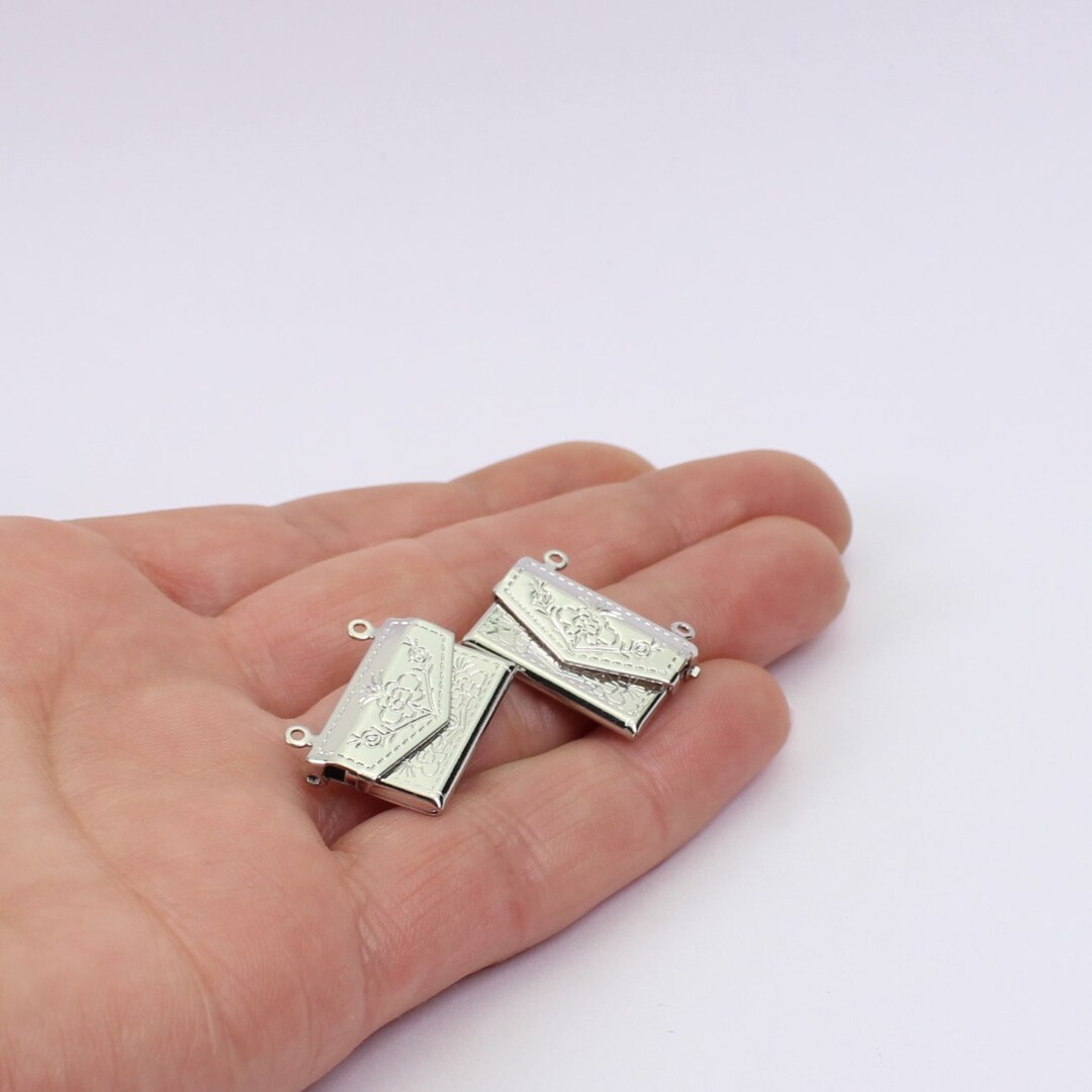2/4 X Love Letter Lockets, Envelope Photo Lockets, Silver Tone Plated ...
