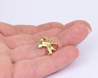 4/8/16/32 X Gold Plated Fan Charms, Gold Plated Brass, 19mm X 14mm, by ...